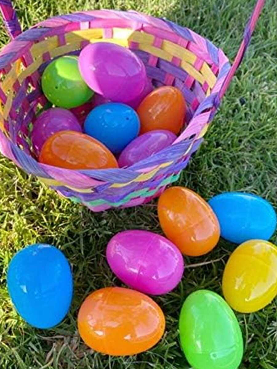 50Pcs Plastic Bright Easter Eggs, Perfect For Easter Egg Hunting/Surprise Eggs/Easter Egg ...