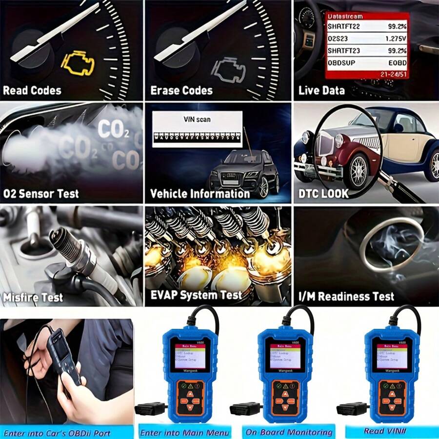 Auto Diagnostic Tool Multifunctional Car Fault Code Reader Accurate ...