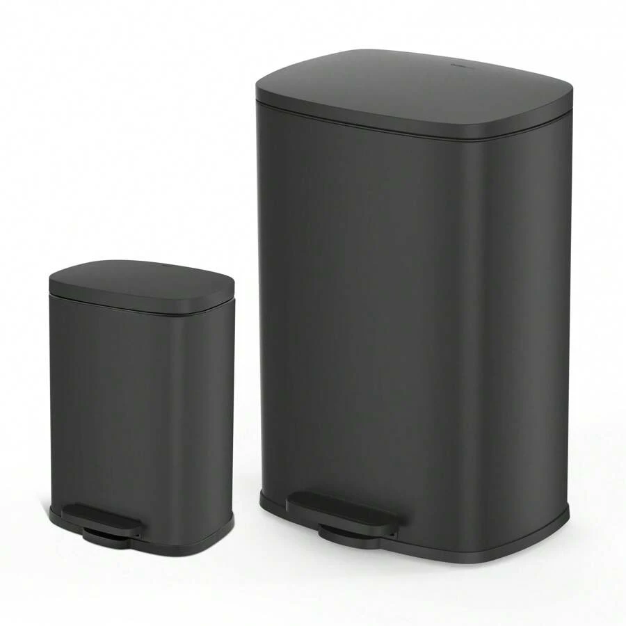 13.2 Gallon And 3.2 Gallon Trash Can Set, Rectangular Step Bin Set ...