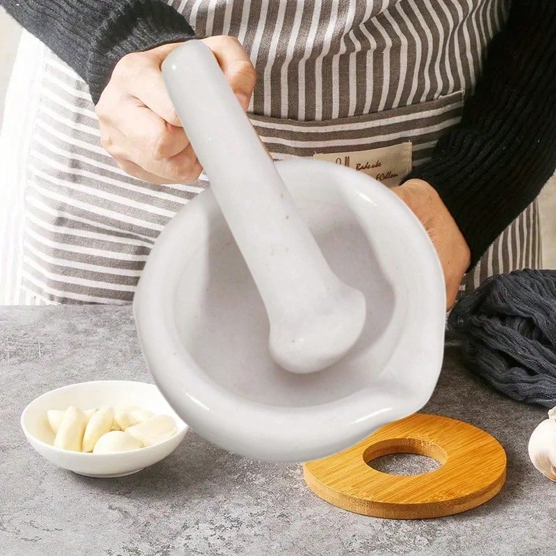 Mortero y maja de cerámica, cuenco de molienda, set de mortero y maja ...