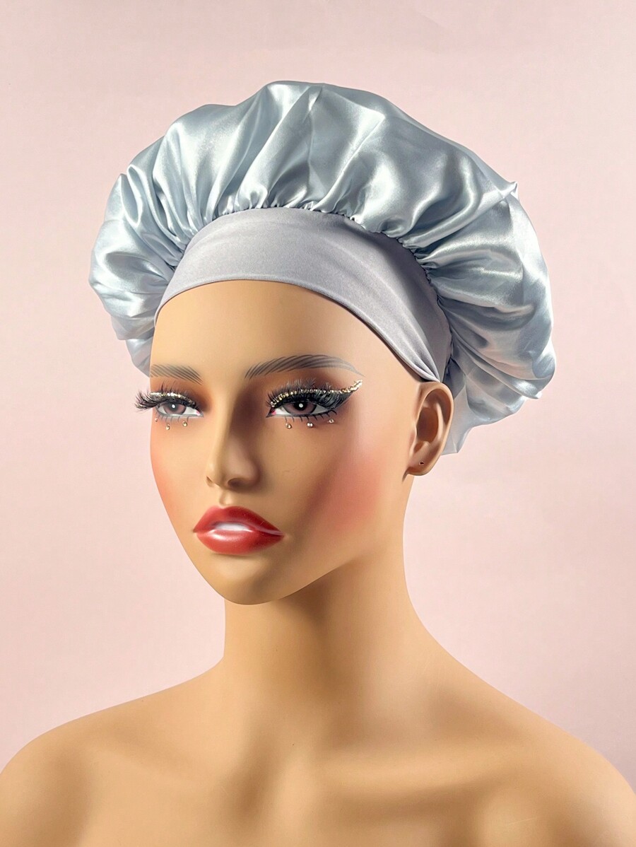 1pc Satin Wide Band High Elastic Headwear Sleeping Cap For Women Hair ...