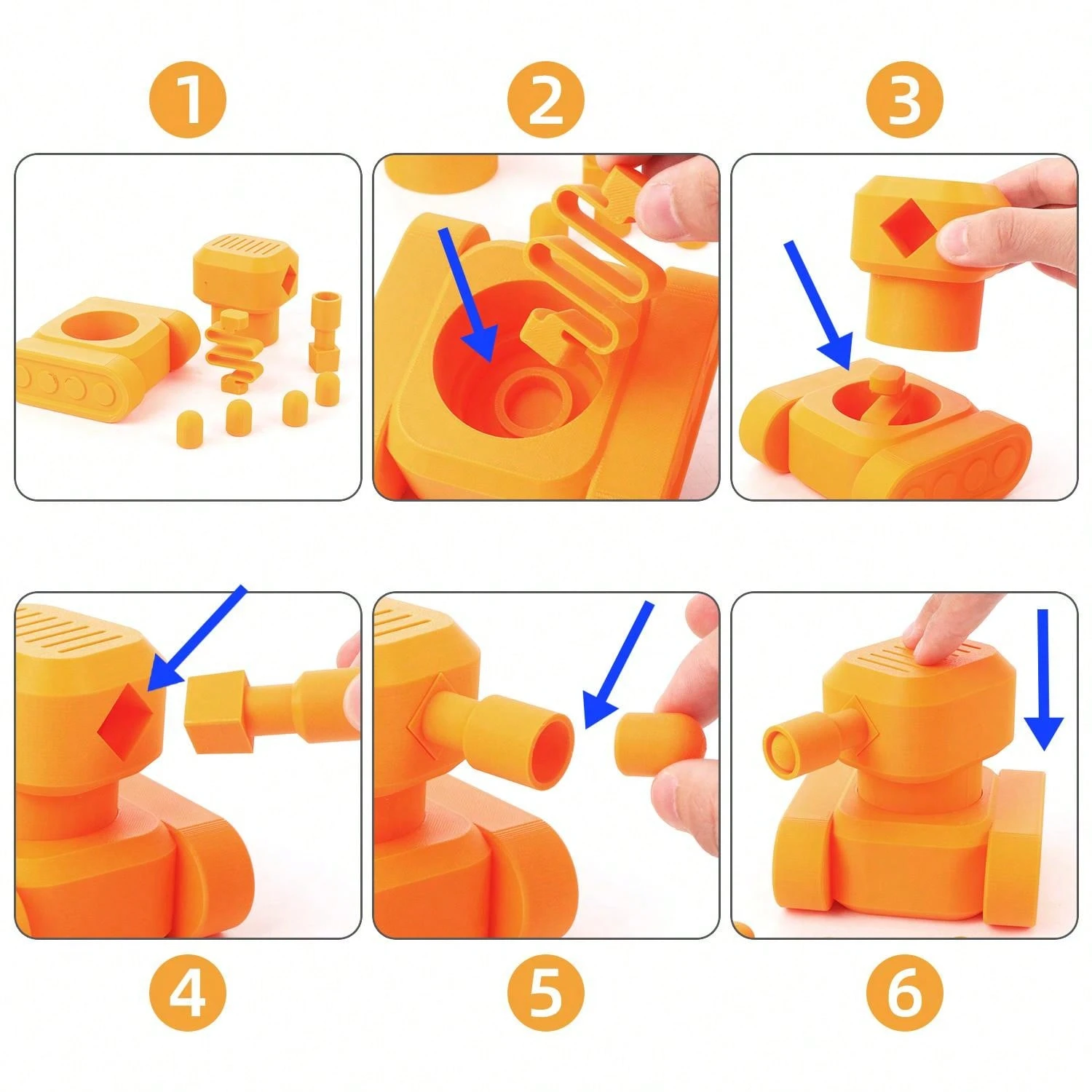 3D Printed Tank, Manual Projectile Launcher, Creative Interactive Toy ...