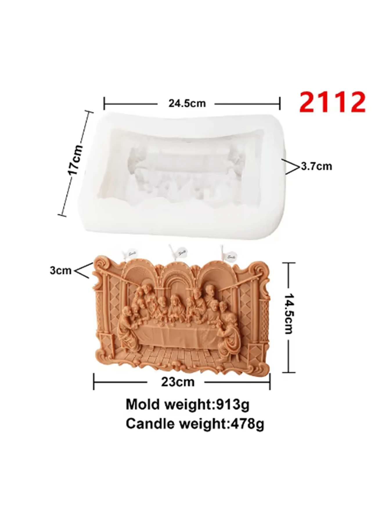 Large Last Dinner Silicone Mold DIY Jesus Family's Last Supper Candle ...