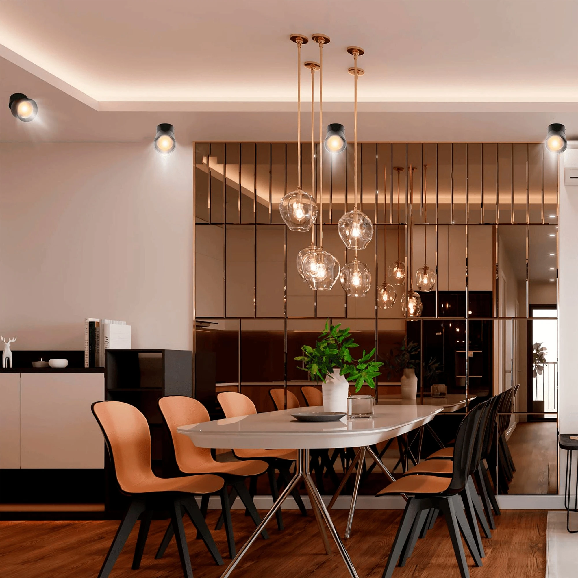 Kit 3 Spot Led Overlay Black Round Directional Light Bivolt 20w for ...