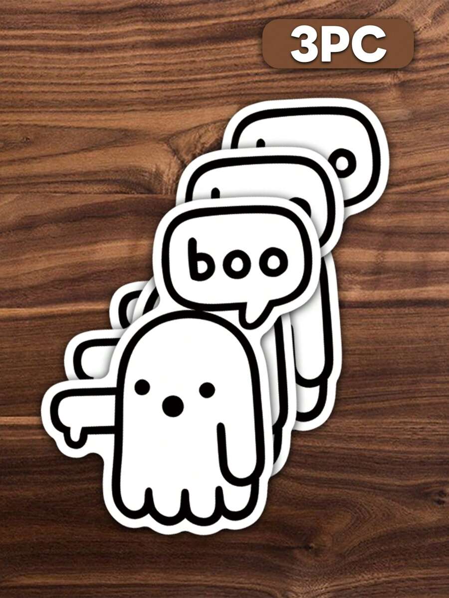 1pc Boo Ghost Sticker, - Sticker Graphic - Stickers For Water Bottles ...