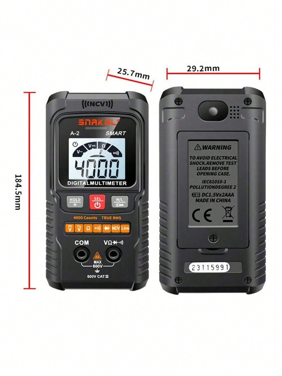 Fully Intelligent Digital Multimeter, No Gear Changing Required, Mini ...