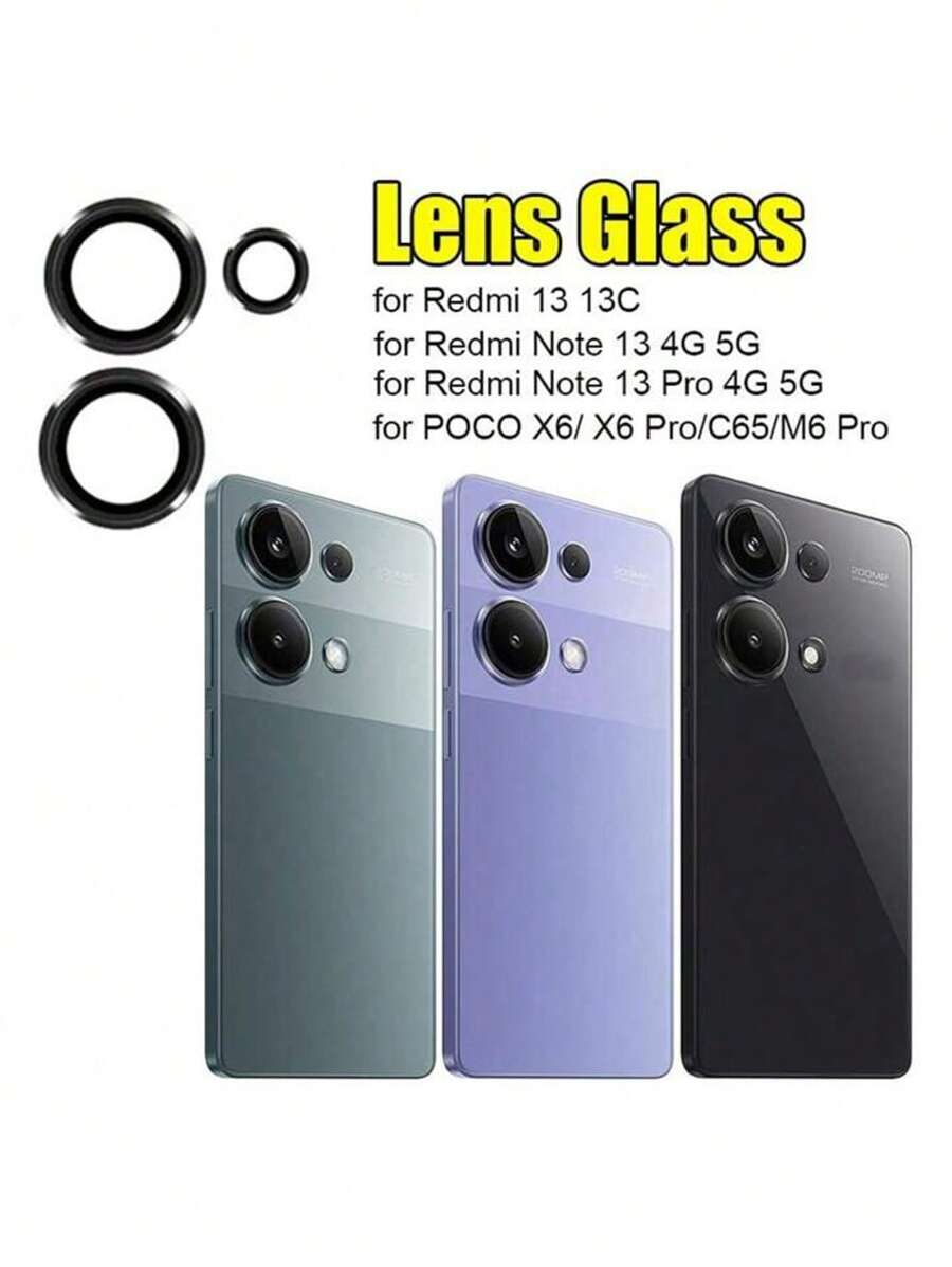 Metal Ring+ Tempered Glass Lens Camera Protector Film Compatible With ...