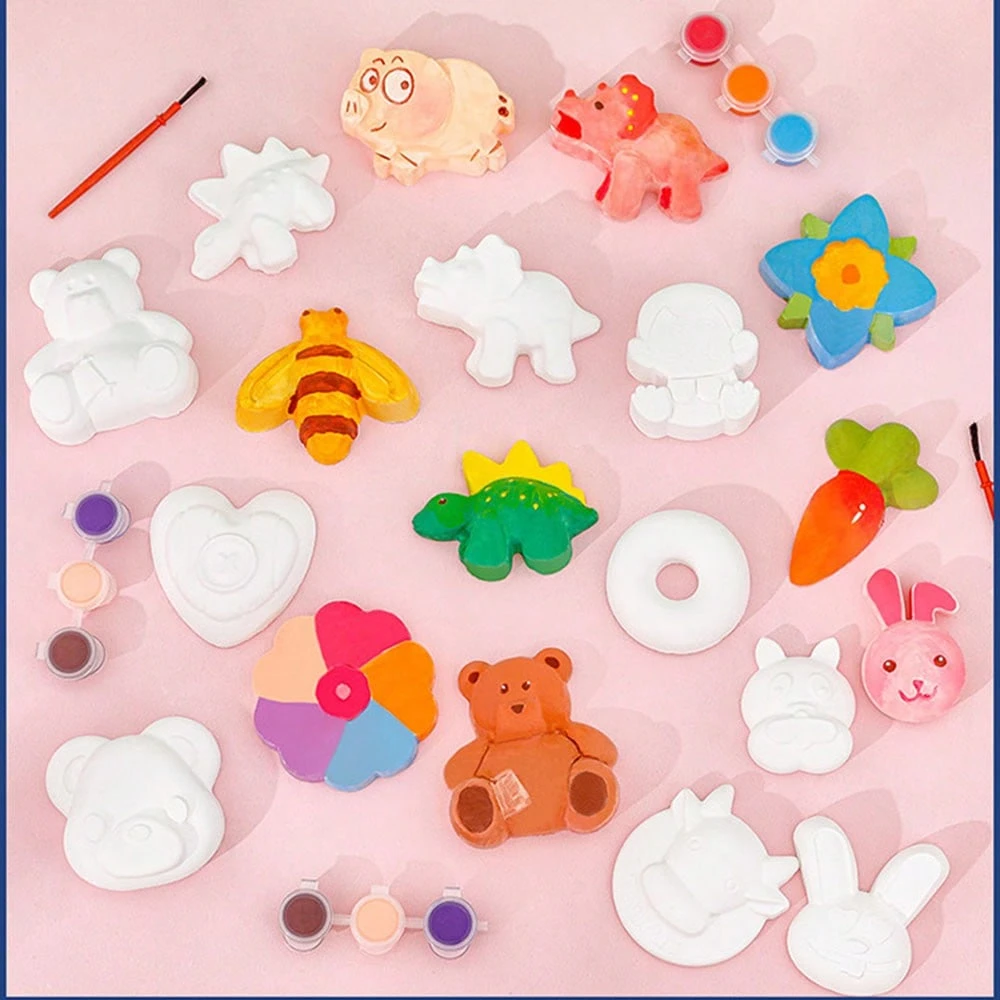 Kids DIY Gypsum Doll Painting Set, Preschool 3D Stereoscopic Graffiti ...