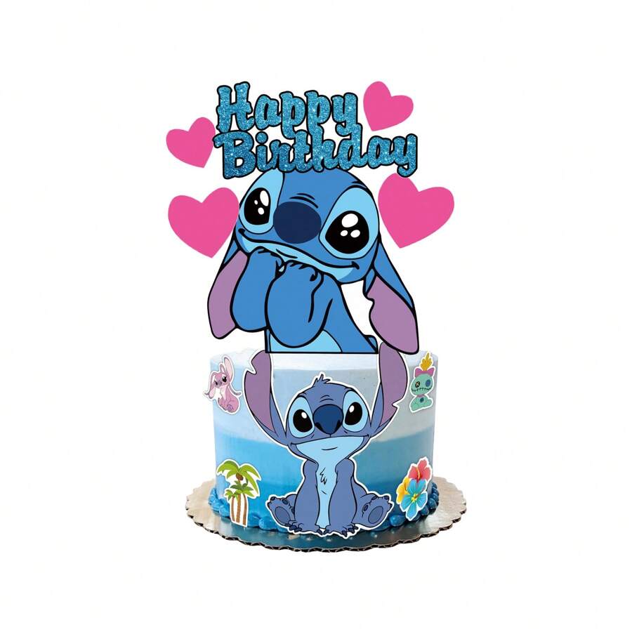 Disney 1pc Disney Stitch Cake Topper,Stitch Birthday Decorations,Stitch ...