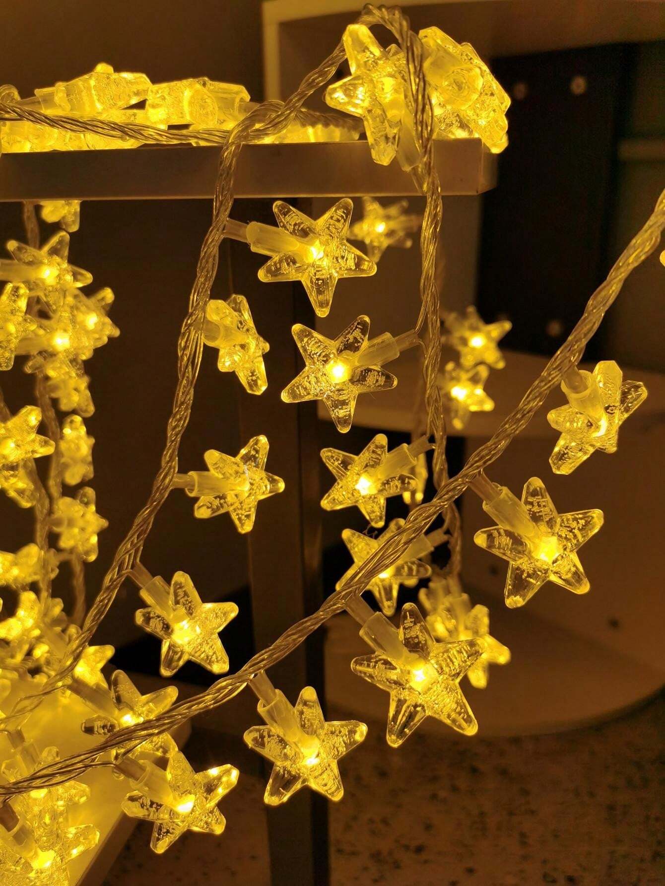 1pc LED Crystal Star String Lights, Warm Color Battery Powered ...