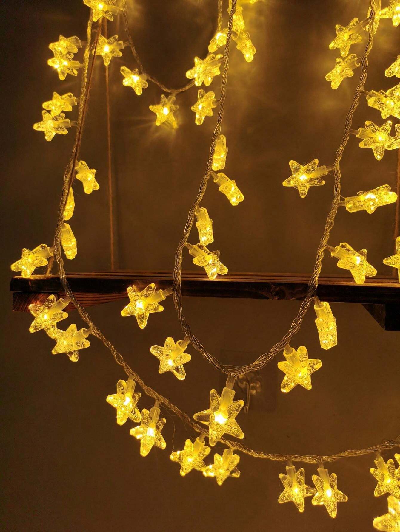 1pc LED Crystal Star String Lights, Warm Color Battery Powered ...