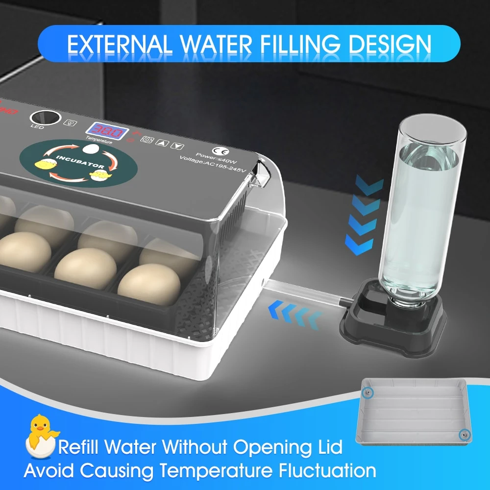 Smart Chicken Incubators For Hatching Eggs With Automatic Turner Small Poultry Duck Quail 12 Egg ...
