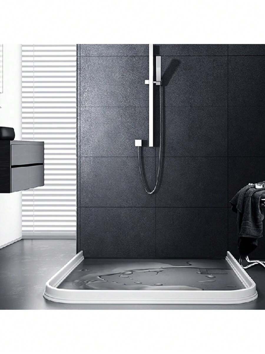 Shower Threshold Water Dam Flodable Shower Barrier Water Stopper ...