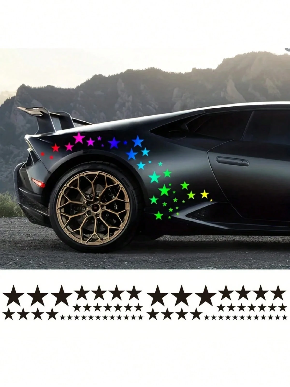 60-Piece Pentagram Racing Vinyl Decal Set For Car Body & Doors - Sporty ...