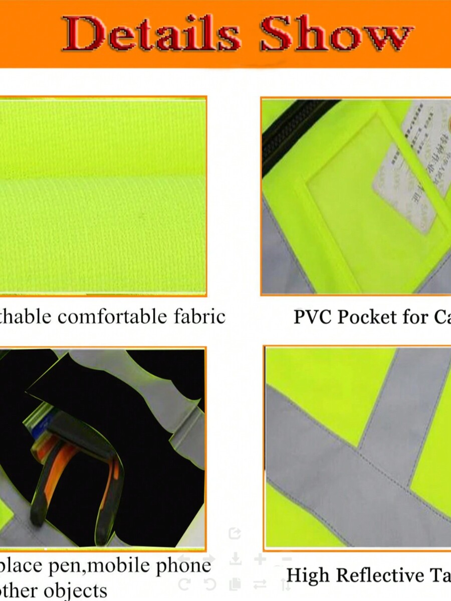 Reflective Safety Vest High Visibility Blank XXXL Motorcycle Jacket ...