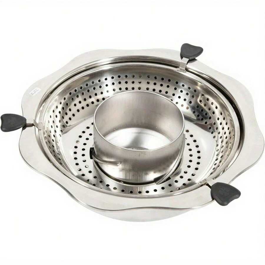 32cm Household Rotating Pot Stainless Steel Shabu Hot Pot With Drainage ...