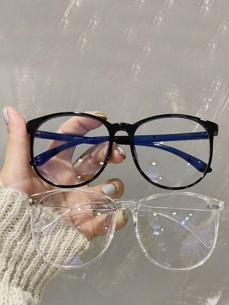 2pcs Transparent Plain Glasses Female With Big Frame, Glasses, Light ...