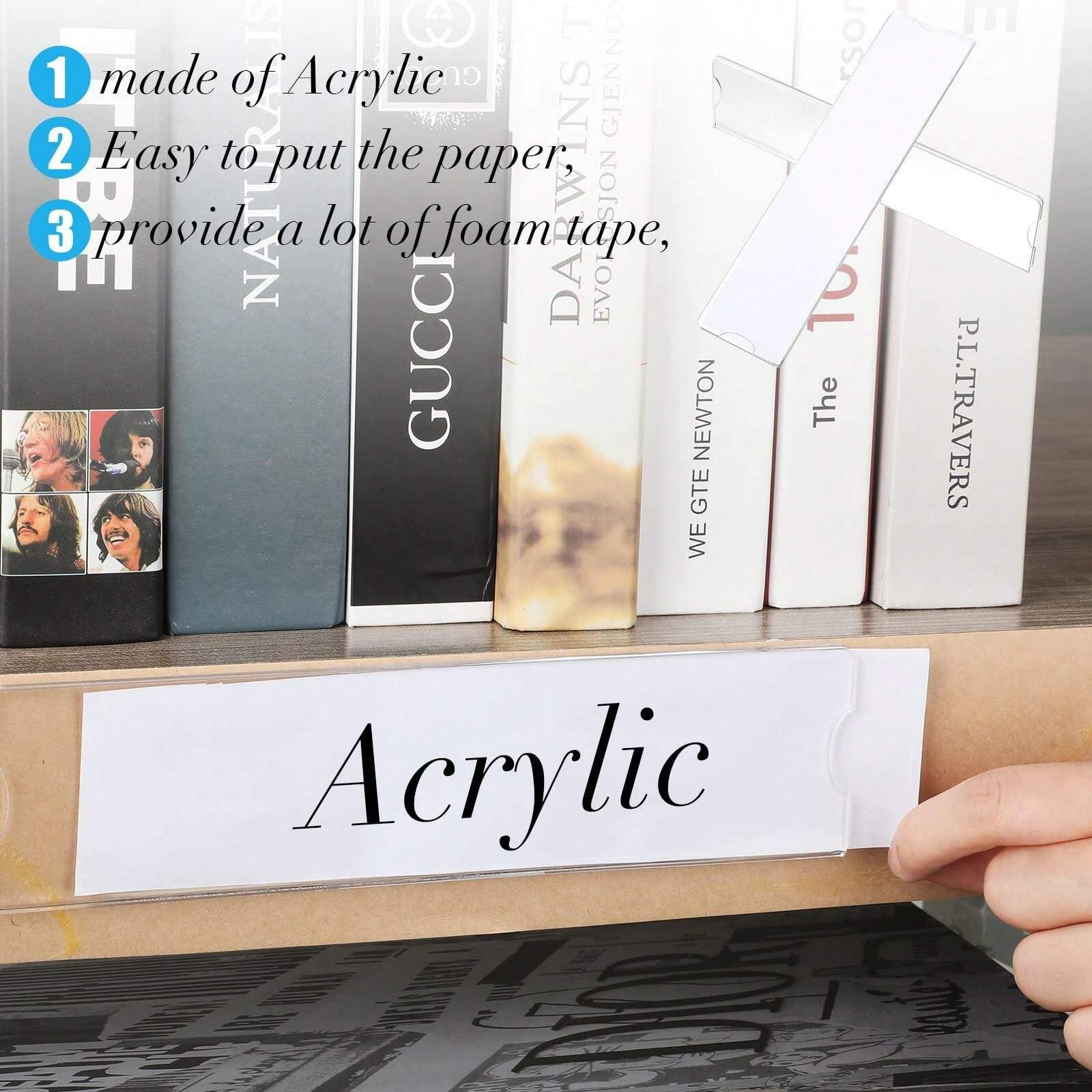 15Sets Acrylic Name Plate Holder Clear Acrylic Plastic Sign Frame With ...