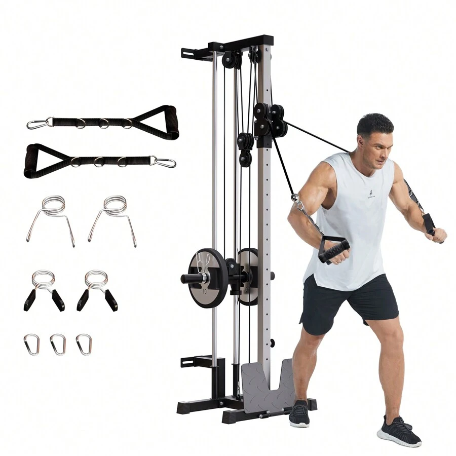 Wall Mount Cable Machine, Lat Pulldown Machines With 19 Positions Dual ...