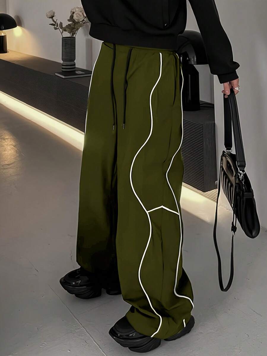 Men's Casual Versatile Contrast Trim Pants | SHEIN USA