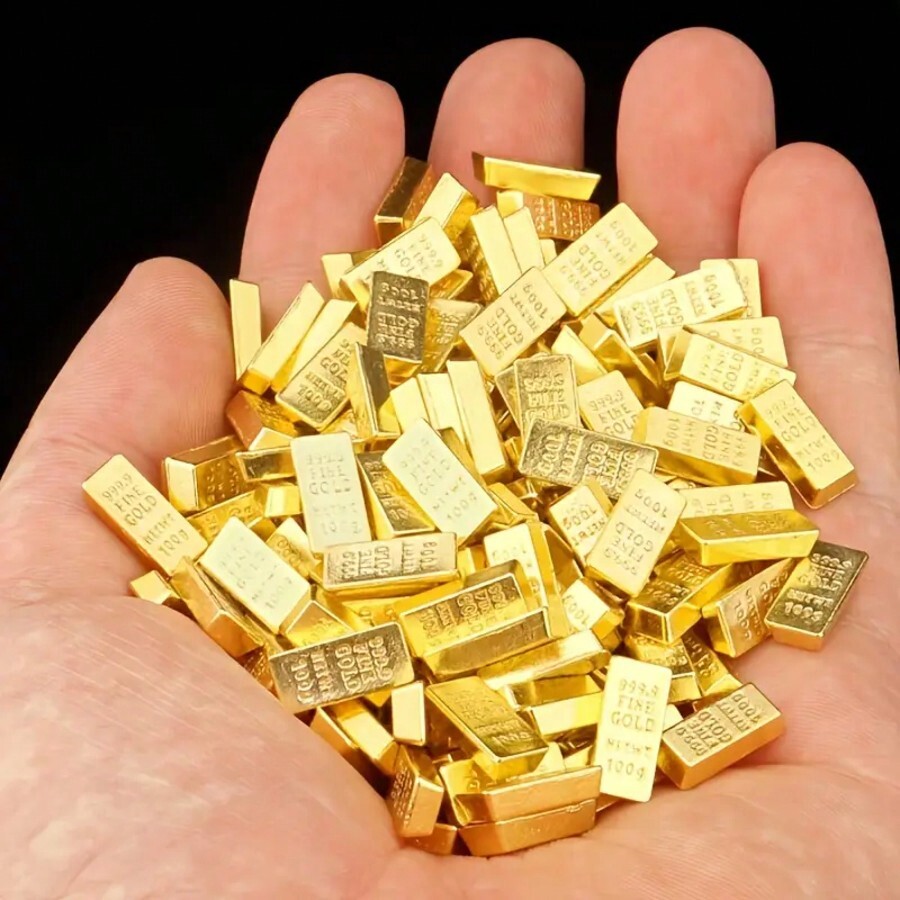 30/50pcs Mini Gold Bar, Gold Ingot, Micro Landscape, Metal Decoration ...