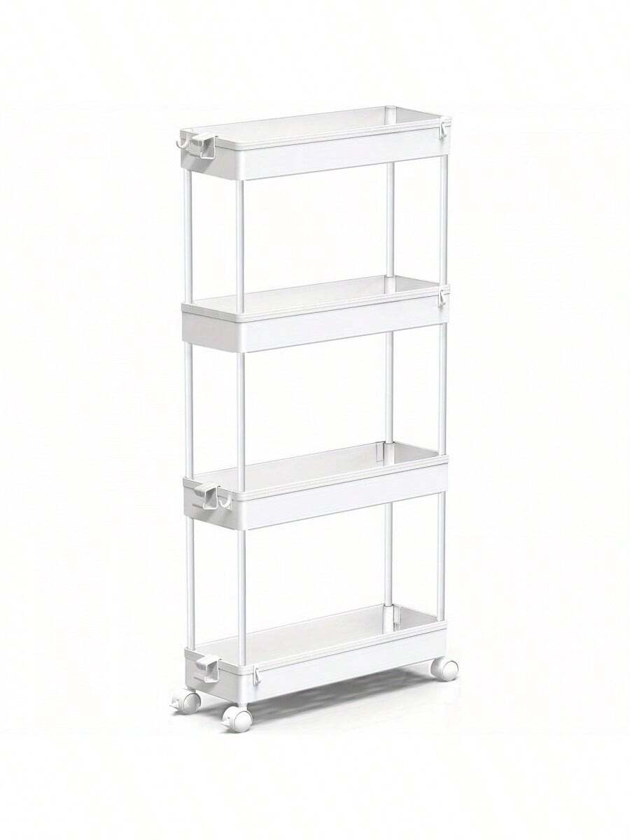 Slim Rolling Storage Cart 4 Tier Organizer Mobile Shelving Unit Utility ...