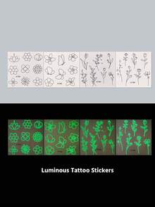 10pcs Glow-In-The-Dark Temporary Tattoo Stickers, Waterproof, Animal ...
