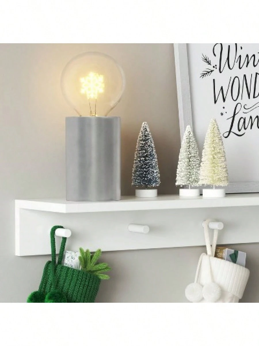 Snowflake Warm White Filament Bulb With Metal Cylinder Base Battery ...