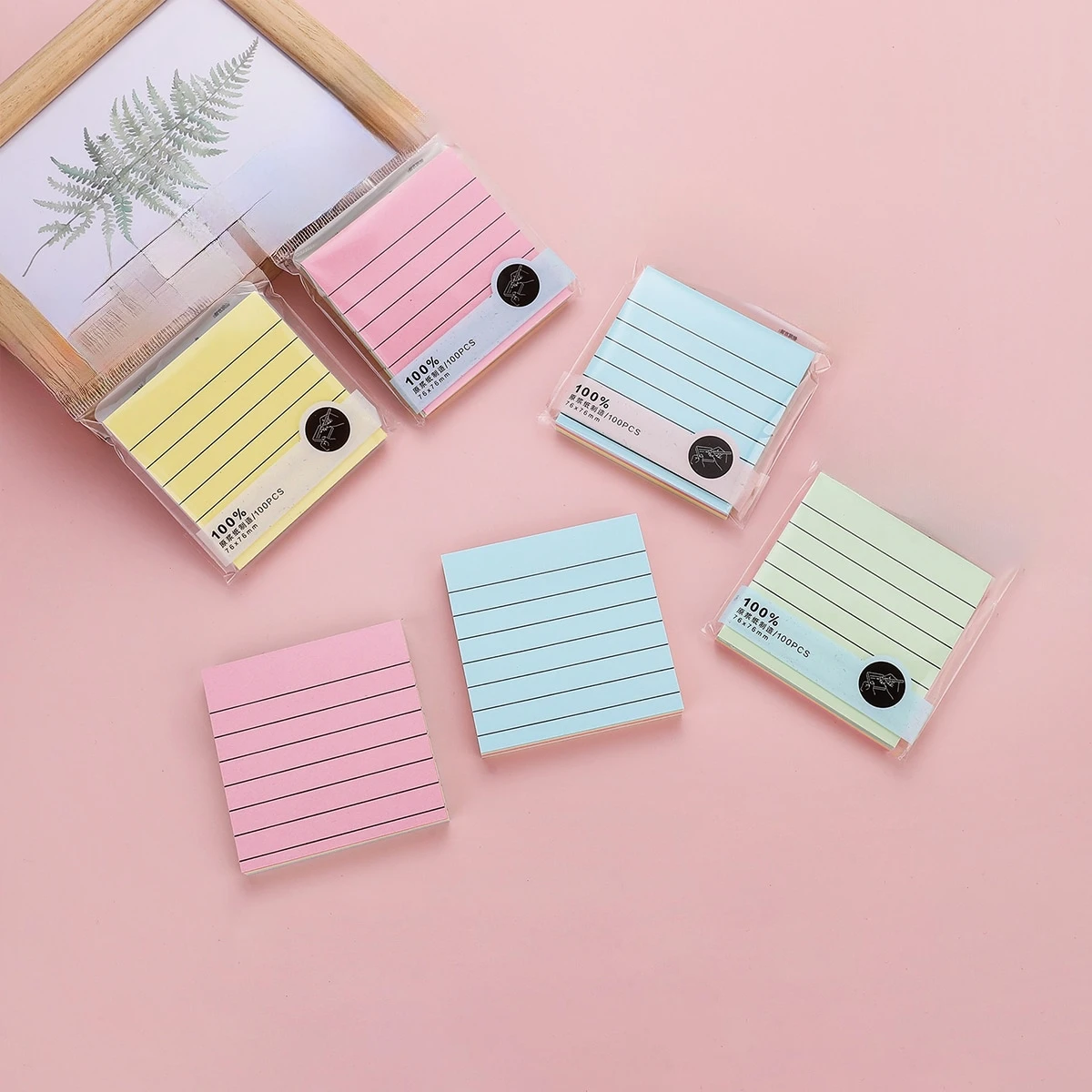 2set Rainbow Color 200 Sticky Notes / Book Cartoon Sticky Notes, All ...