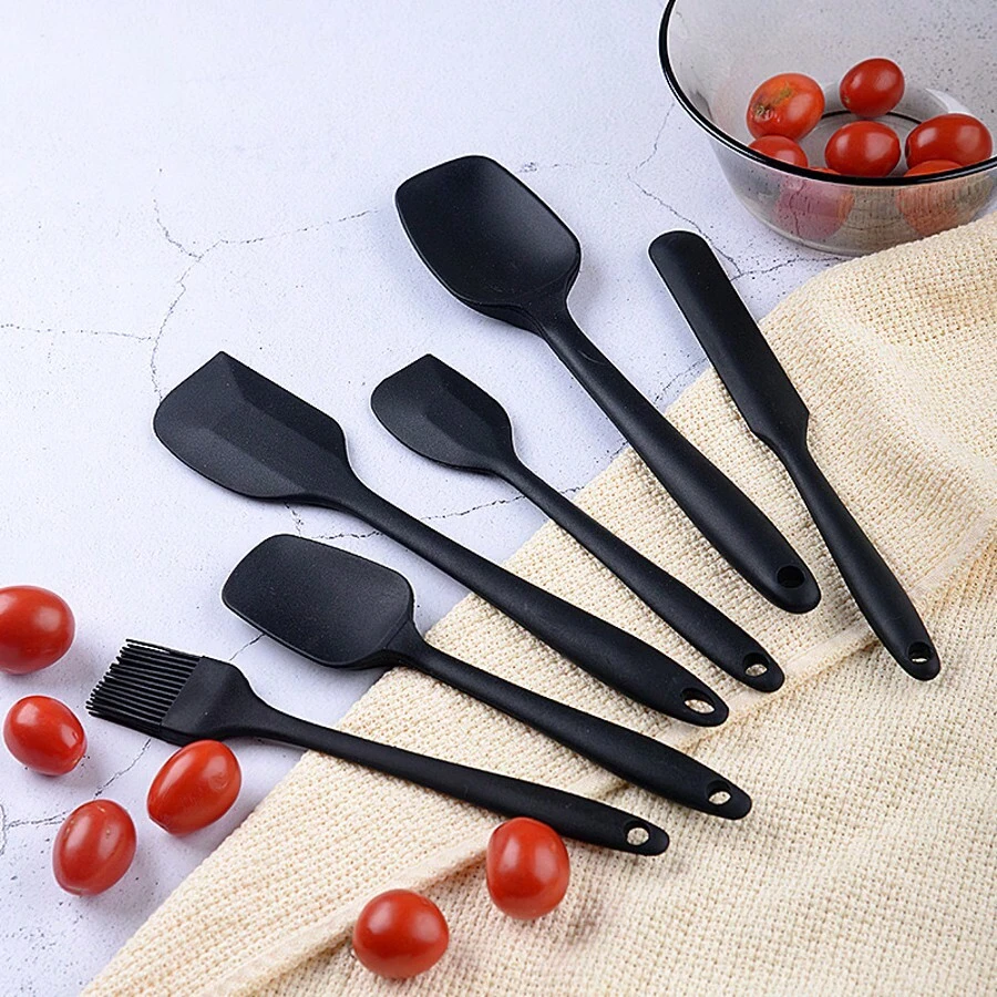7pcs High Temperature Silicone Scraper Set, Include Grill Scrub Brush ...