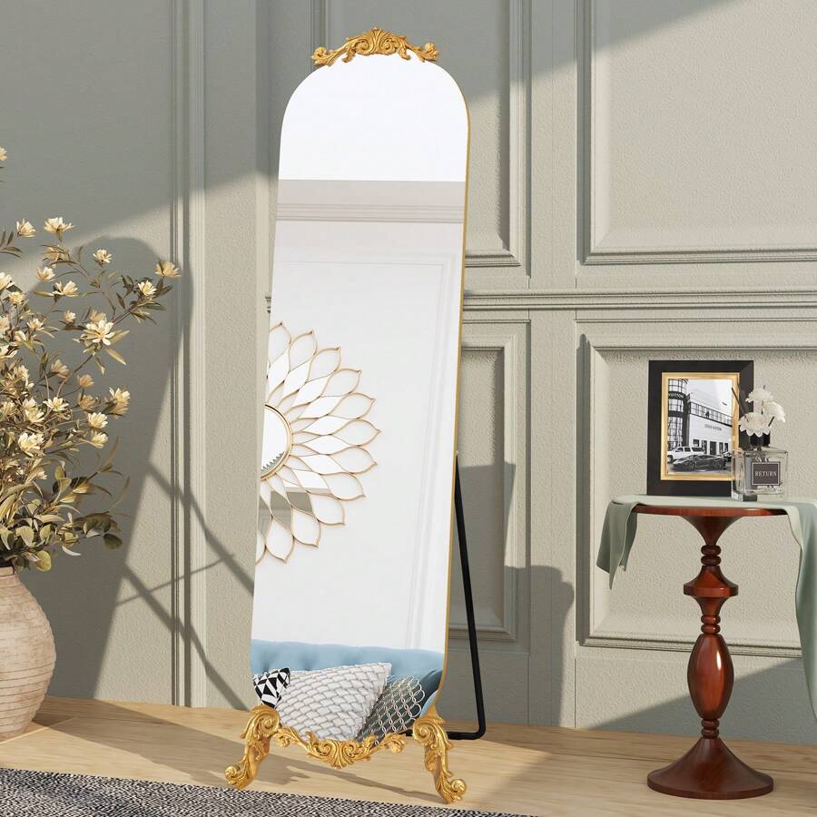 61.5"X20" Arch Floor Full Length Mirror With Stand, Frameless Mirror ...