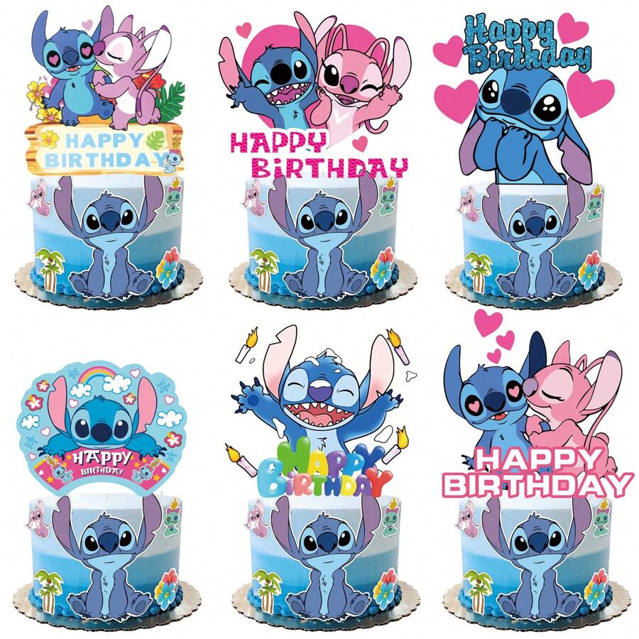 Disney 1pc Disney Stitch Cake Topper,Stitch Birthday Decorations,Stitch ...
