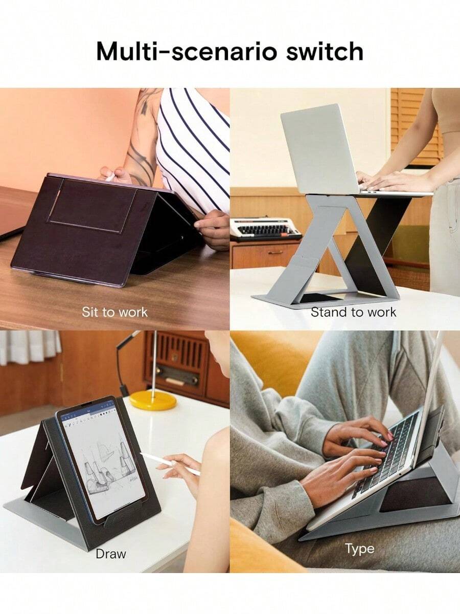 Desktop Laptop Stand, Ultra-Slim Adjustable Laptop Stand Foldable ...