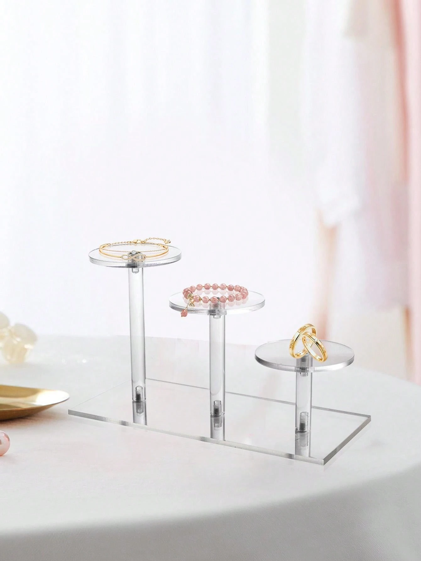Clear Acrylic Tiered Display Stands For Cosmetics, Jewelry And Desserts ...