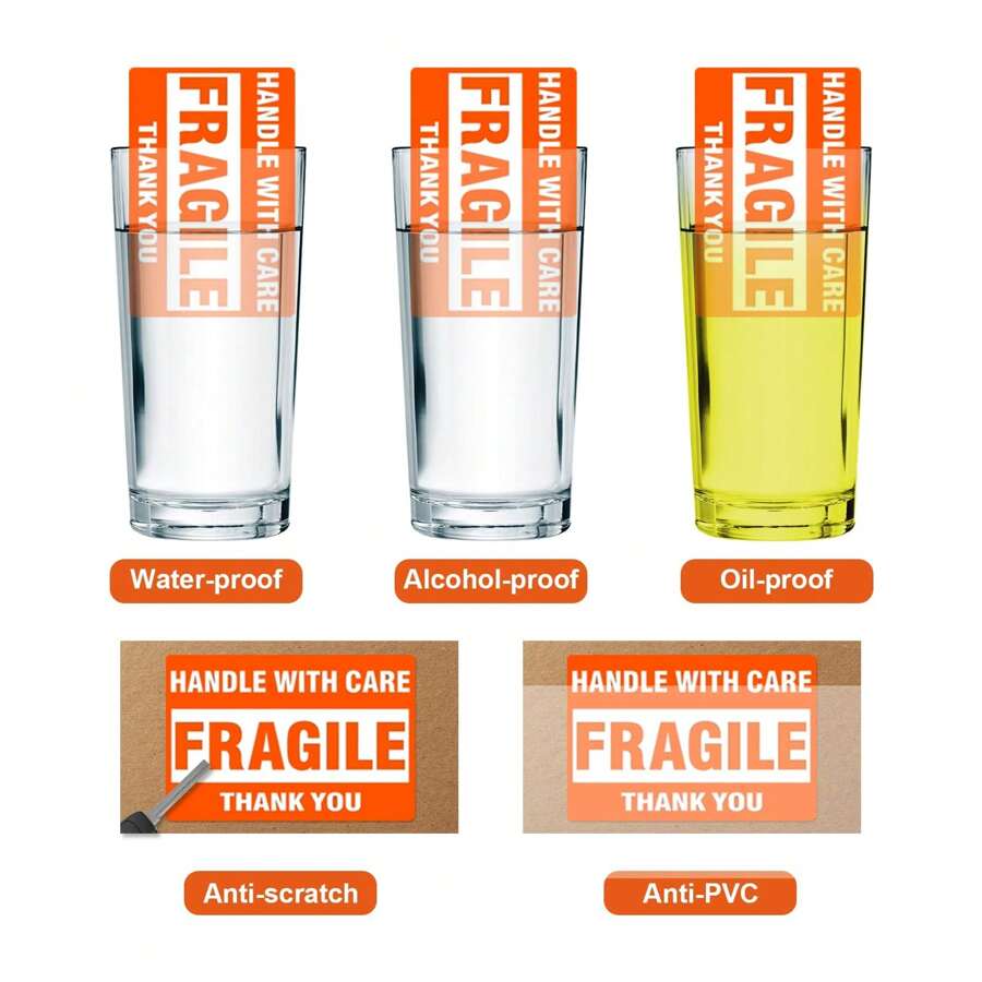 Voorzichtig behandelen 500 breekbare stickers voor het verzenden van ...