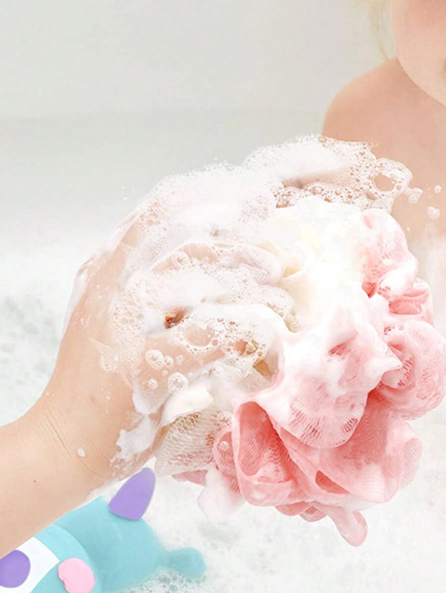 4pcs Exfoliating Bath Sponge,Soft Body Wash Shower Puffs,Essential Mesh ...