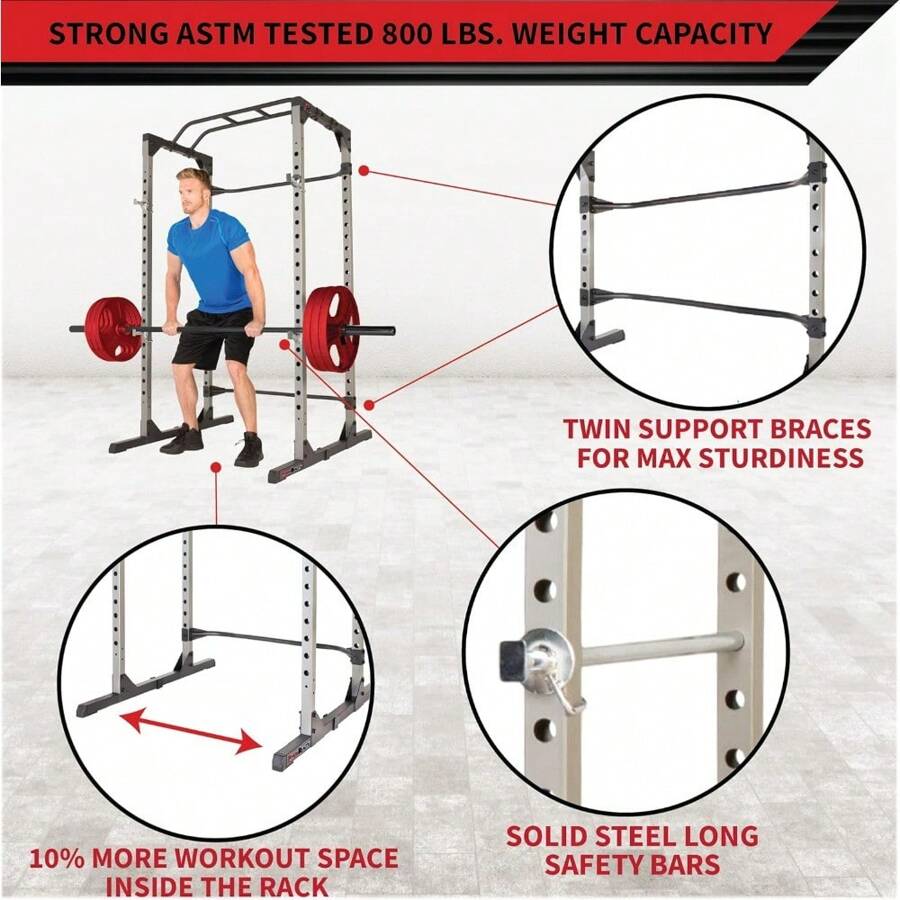 Fitness Reality Squat Rack Power Cage | Optional & Leg Attachment ...