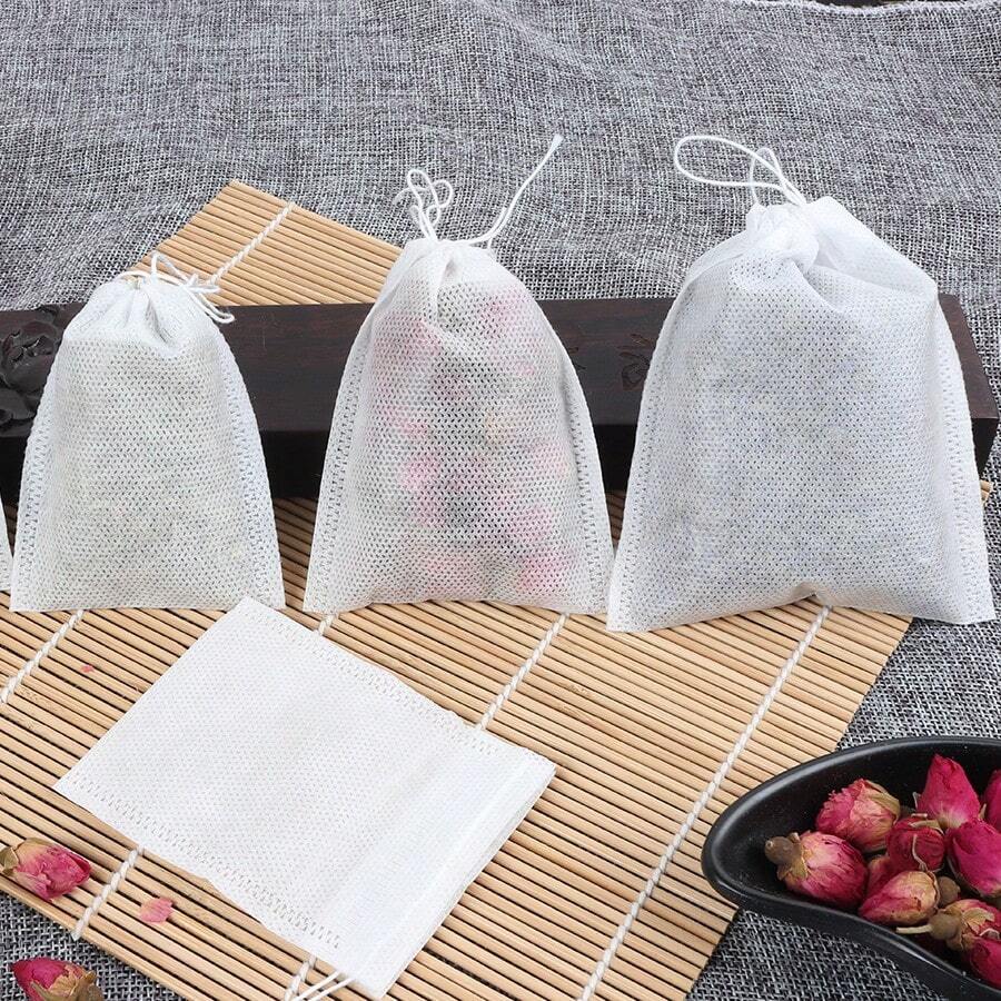 10pcs Disposable Tea Bags With String And Heal Seal - Non-Woven Fabric ...