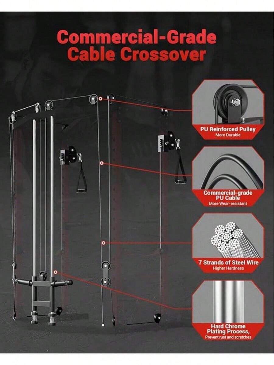 Multi-Functional Power Racks For Home Gym With Cable Crossover System ...