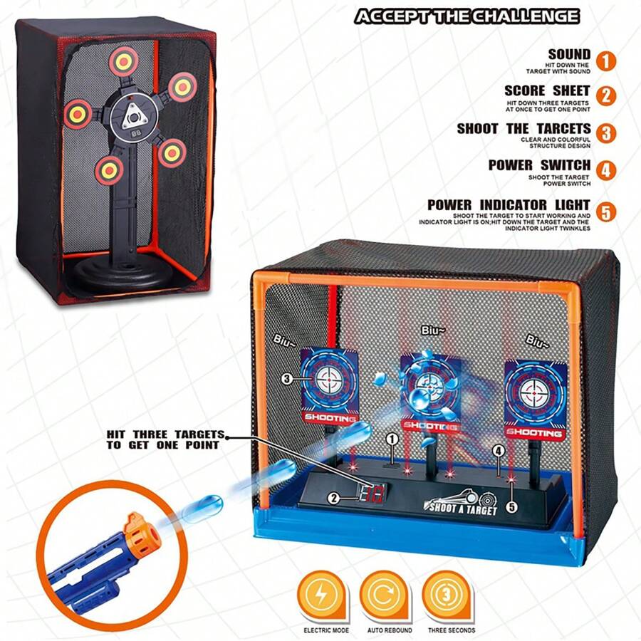Automatic Reset Electronic Scoring Target (With Support Cage And Net ...