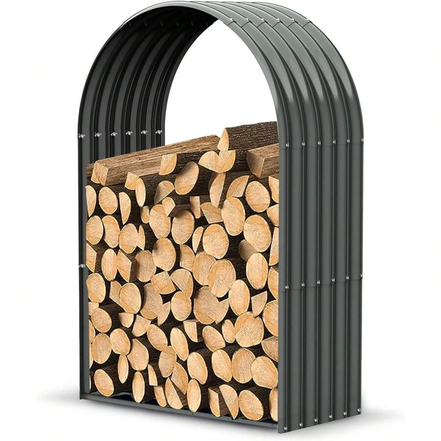 Galvanized Steel Firewood Storage Shed Outdoor Corrugated Metal Log ...