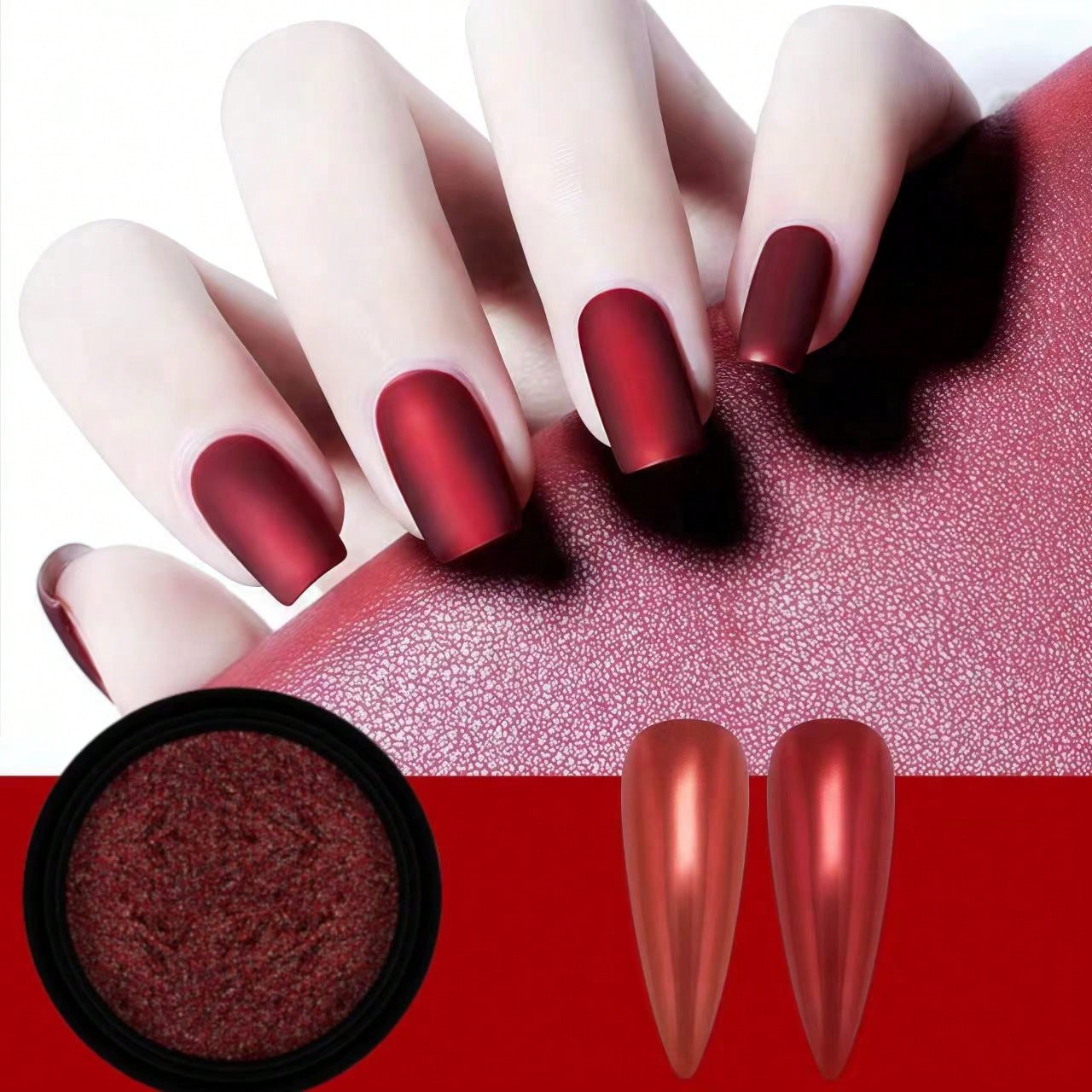 1pc Of 0.3g Super Bright And Fine Mirror Powder In New Year Red, Which ...