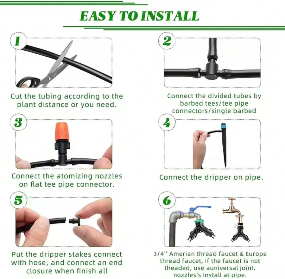 Kit de riego para jardín, Sistema de riego por goteo para jardín, Juego ...