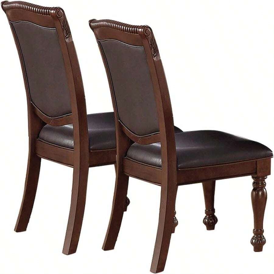 Royal Majestic Formal Set Of 2 Arm Chairs Brown Color Rubberwood Dining ...