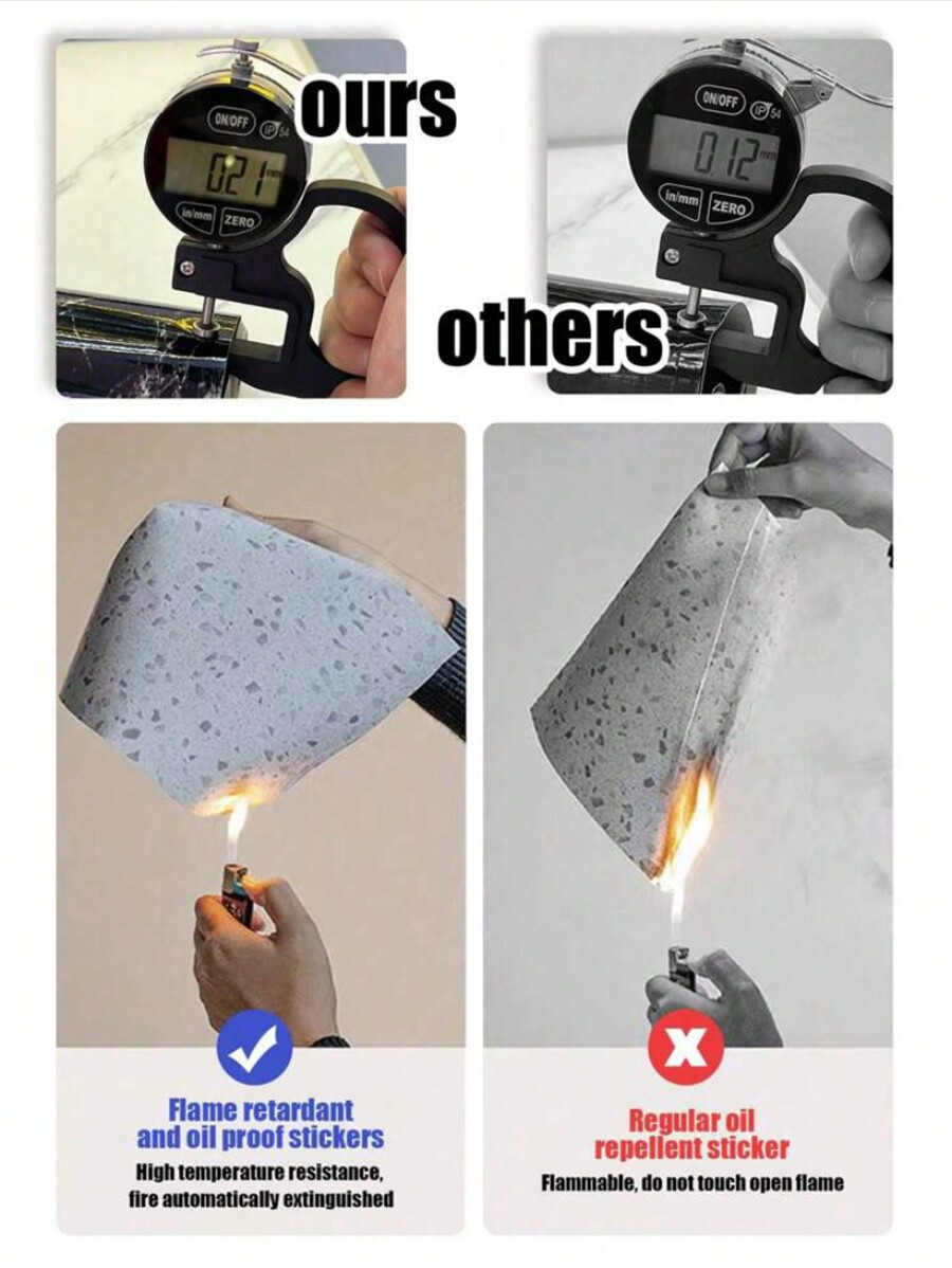 1pc/40*(300/600) Gold Vein Marble Pattern Kitchen Waterproof & Oil ...