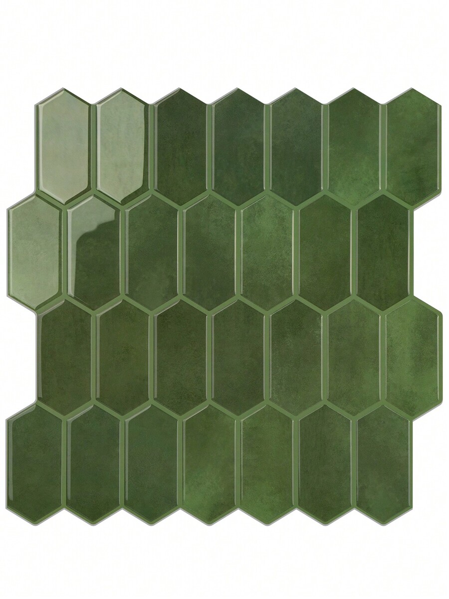 Elongated Hexagon Peel And Stick Blue Marble Vinyl Tile (10 Tiles/Set ...