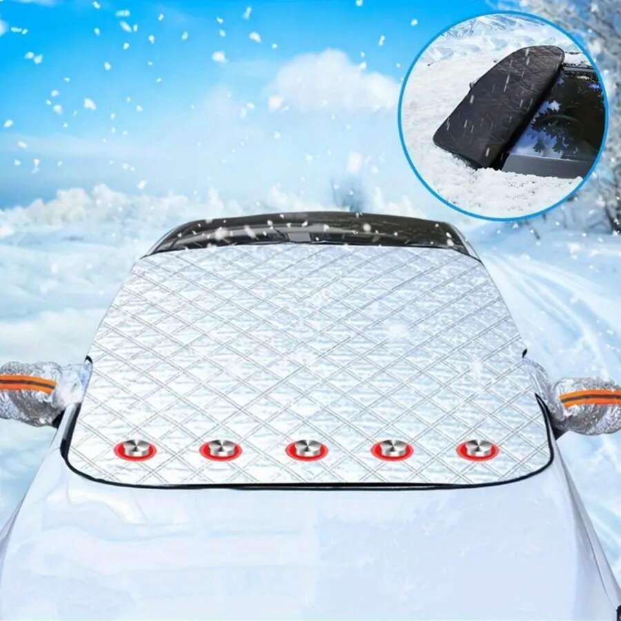 All-Weather Car Windshield Cover - Durable Polyester, Sun, Snow And ...