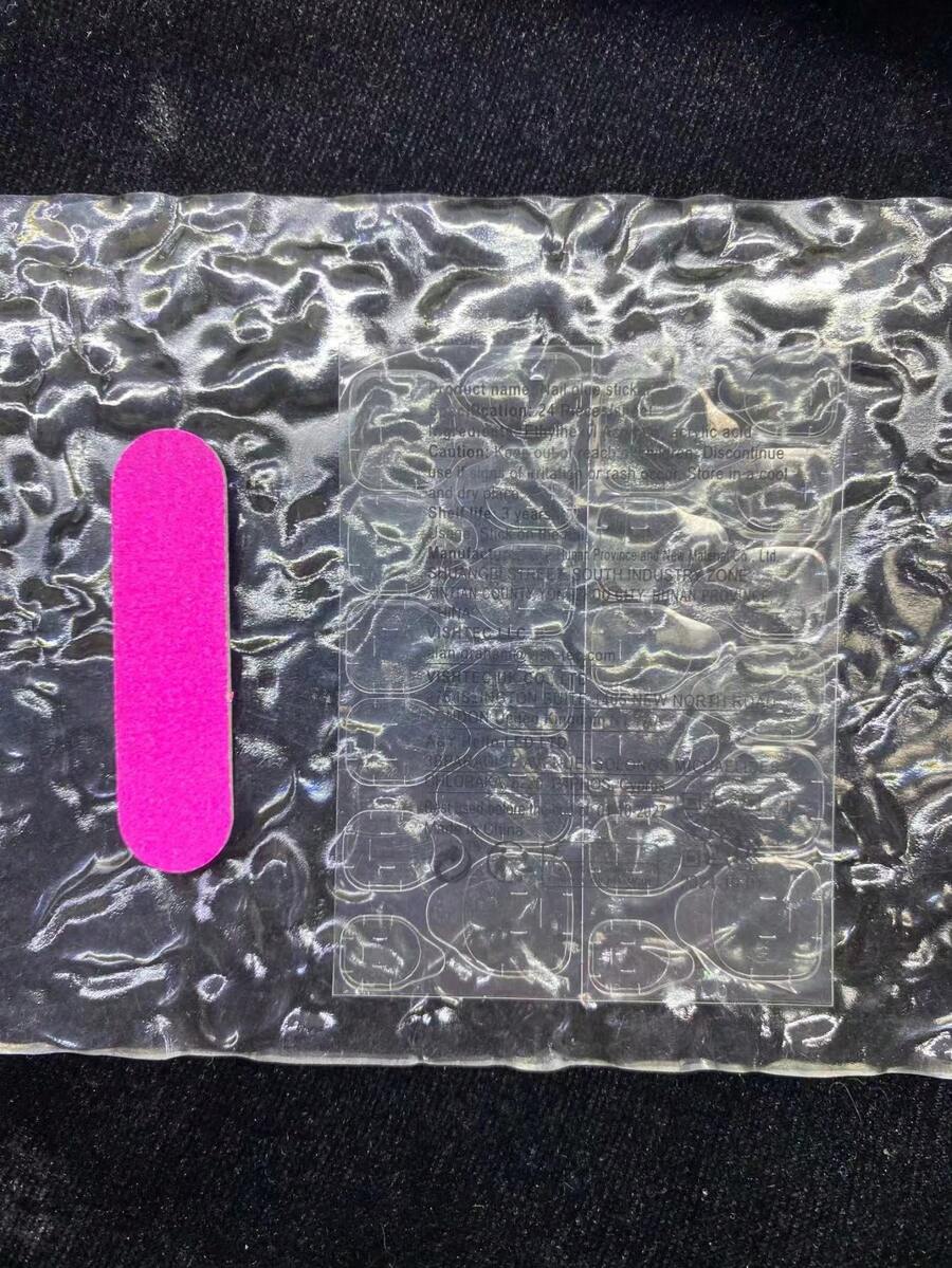 10-Piece Pure Hand-Worn Nail Drop Blue And White French Full Drill With ...