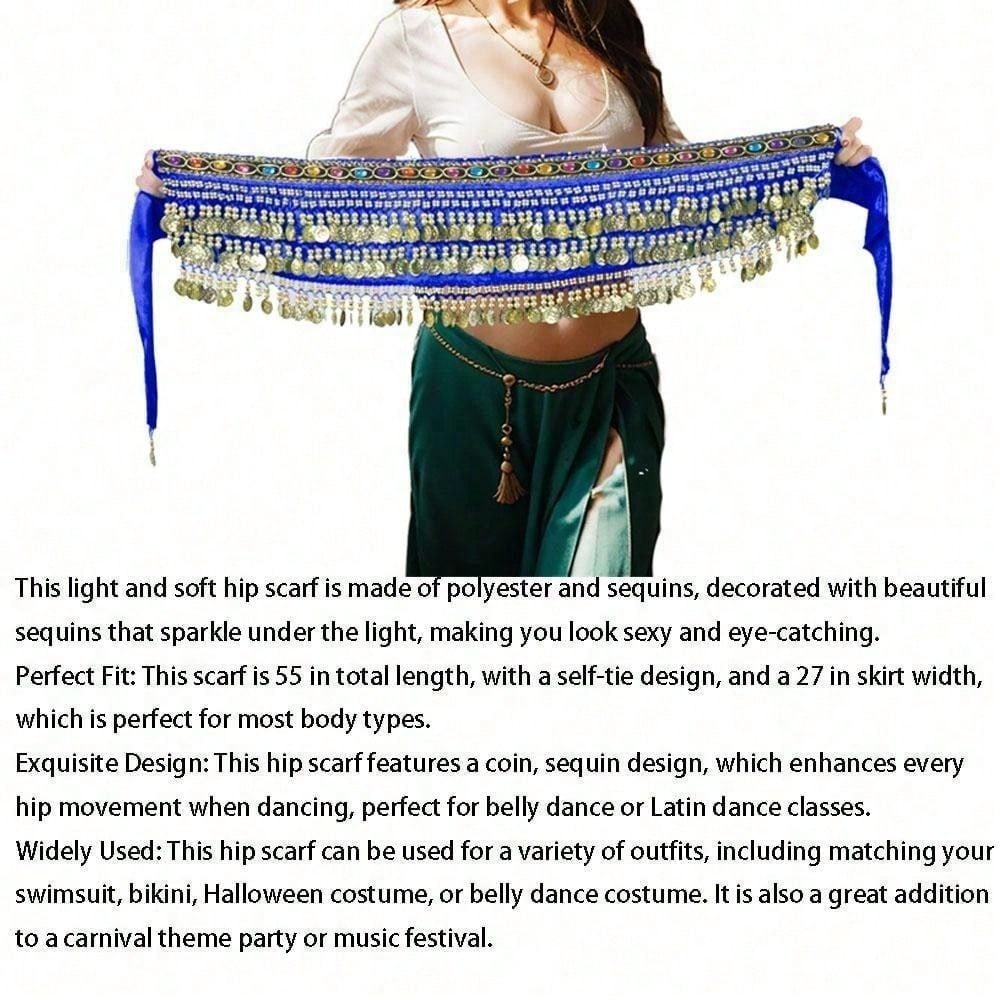 Women Belly Dance Wrap Bellydance Coin Belt Velvet Dance Costume Danza ...