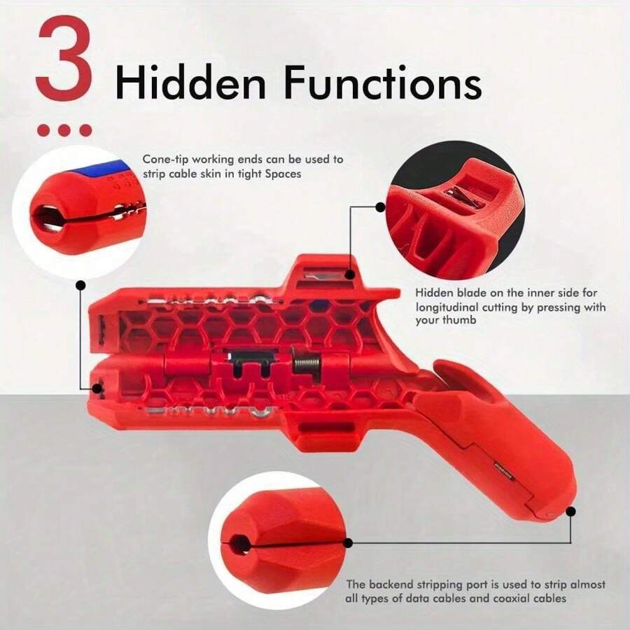 Multi-Functional Wire Stripper, Electric Cable Peeling Tool, Cable ...